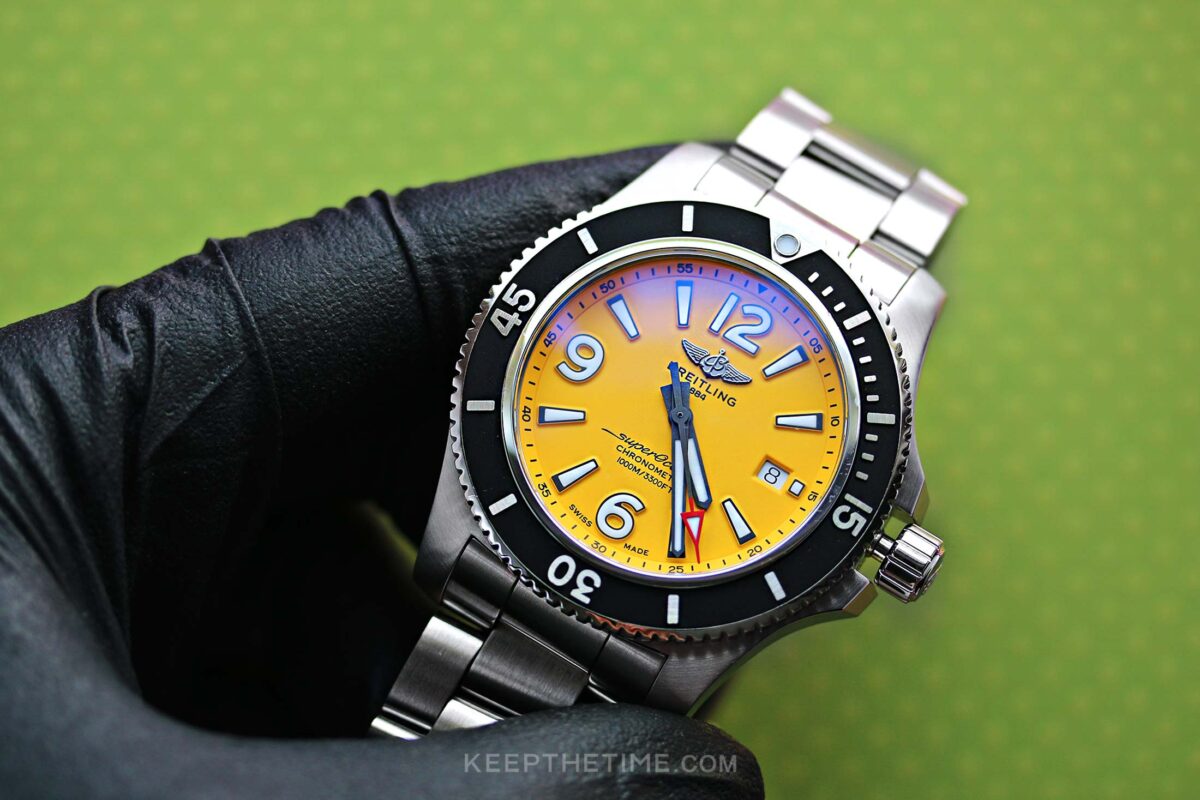 Breitling Yellow SuperOcean Automatic 44 - KeepTheTime Watches