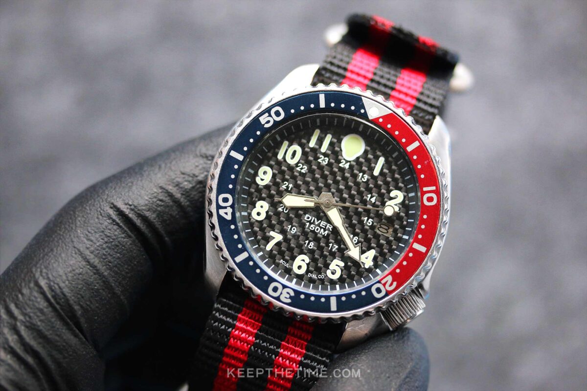 Vintage Seiko 7002 Divers Watch Carbon Fiber Dial Mod