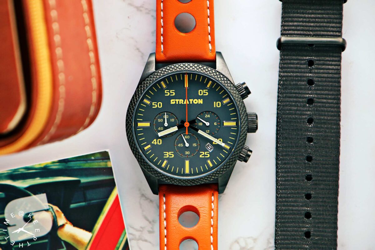 Straton Watch Co Vintage Driver Mecaquartz Chronograph Watch